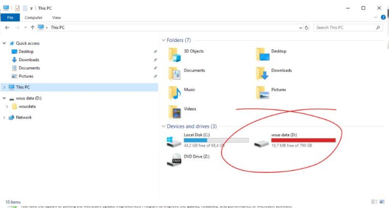 How to cleanup WSUS and resize datapartition