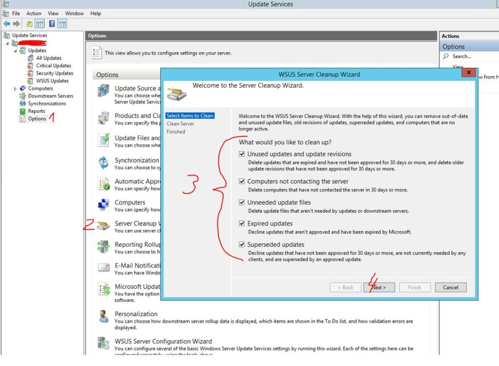 How to cleanup WSUS and resize datapartition