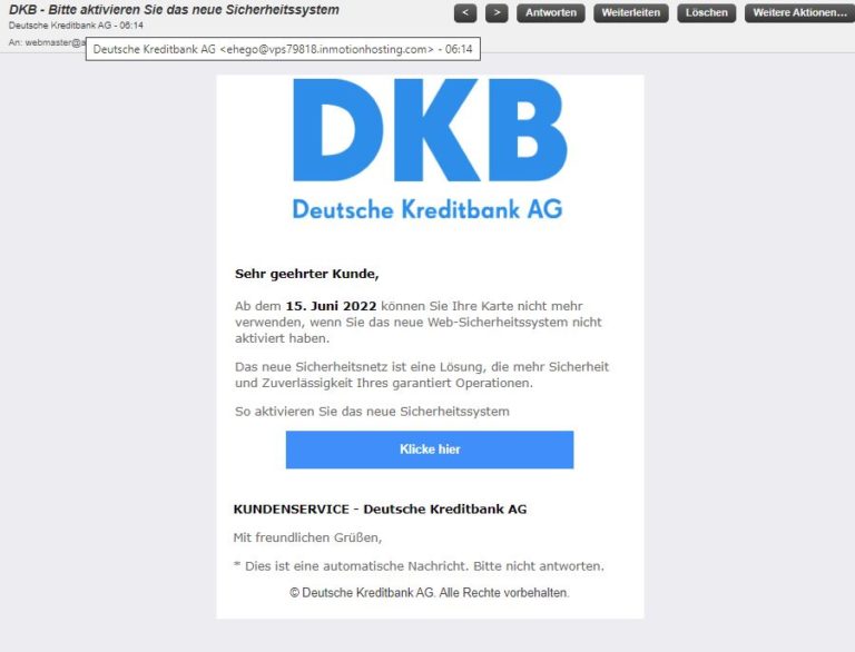 Beispiele für Phishing Mails (Galerie)